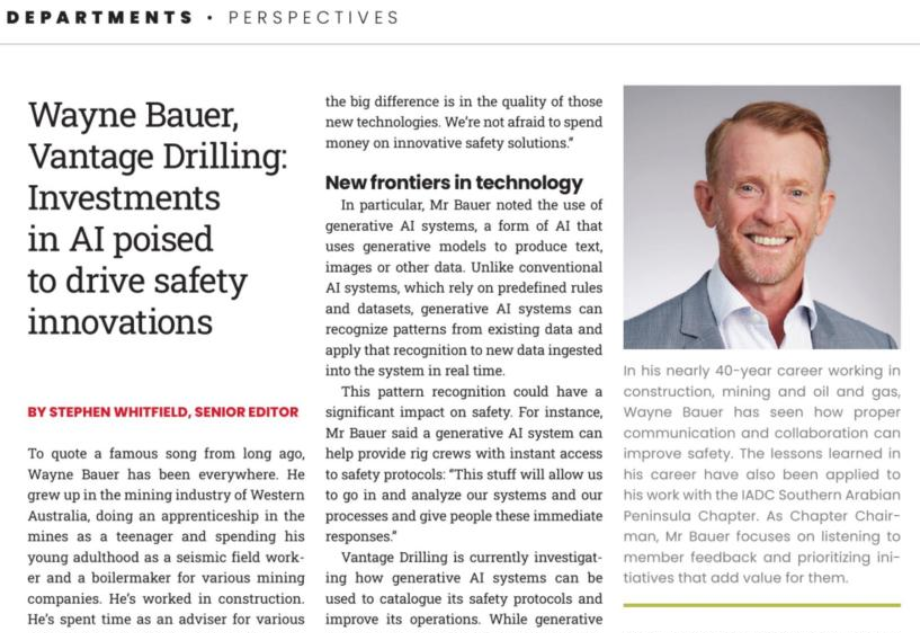 DC Perspectives: Wayne Bauer - Investments in AI poised to drive safety ...